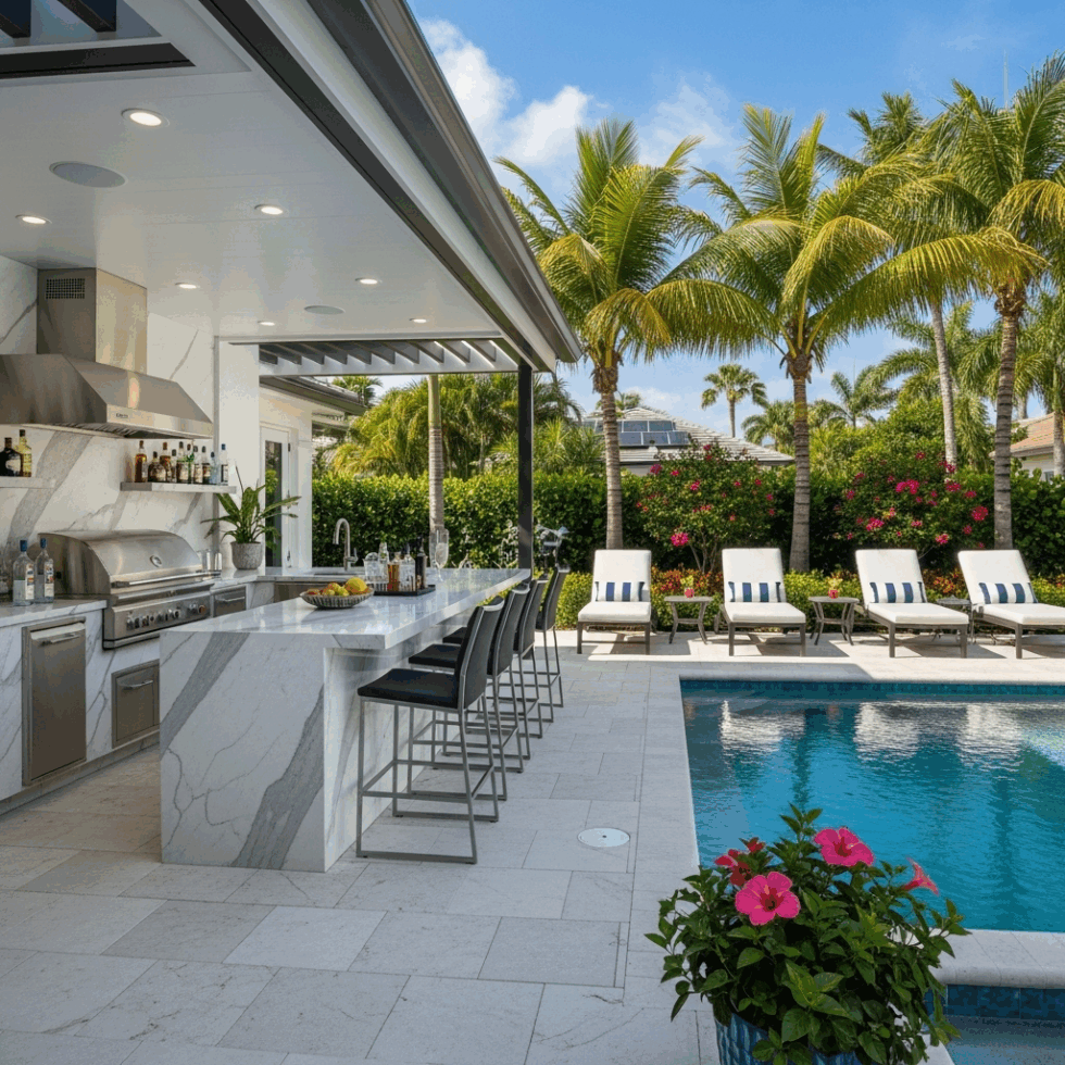 Florida Luxury Outdoor Kitchens with Pools - Celebrity Pool & Spa